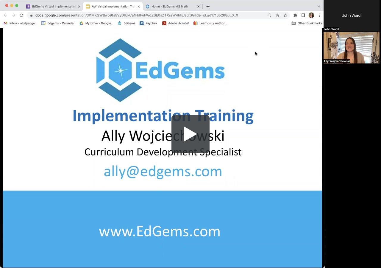 EdGems Virtual Implementation Training | edgems