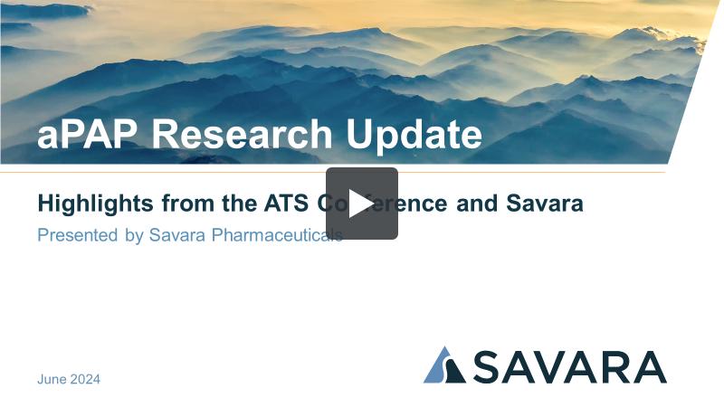 Highlights from the ATS Conference and Savara | Savara Inc.