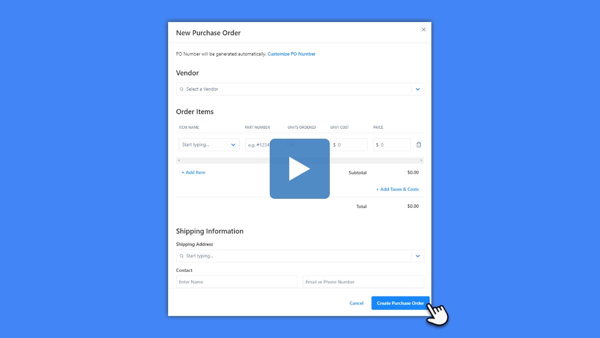 Creating Purchase Orders | Video Library