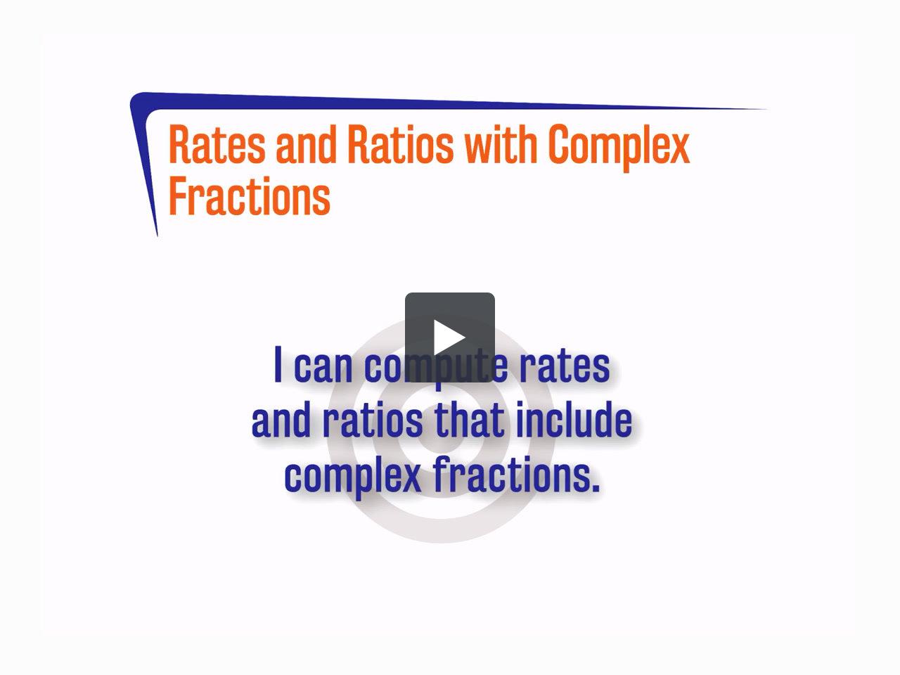 Rates and Ratios with Complex Fractions | edgems
