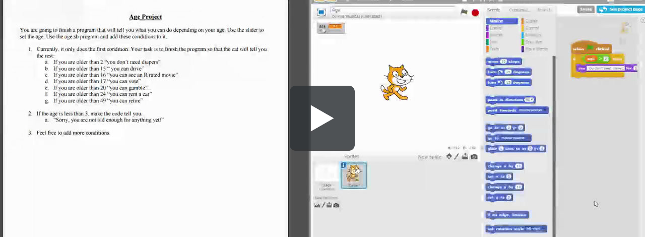 Scratch Age Project, Conditional Statements.mp4 | Mountainheightsacademy Scratch Age Project, Conditional Statements.mp4 | Mountainheightsacademy