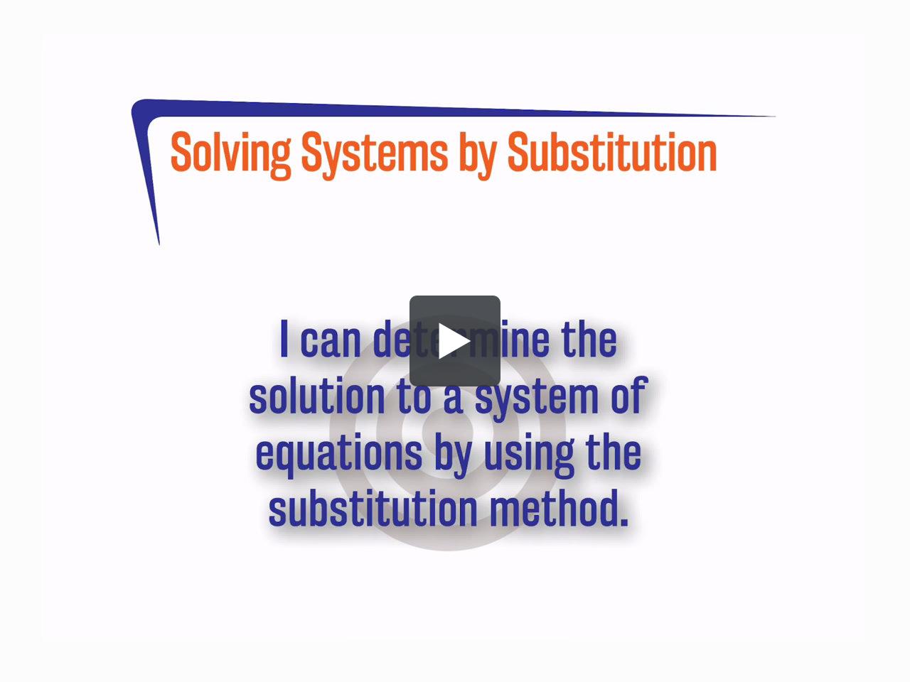 Solving Systems using Substitution | edgems