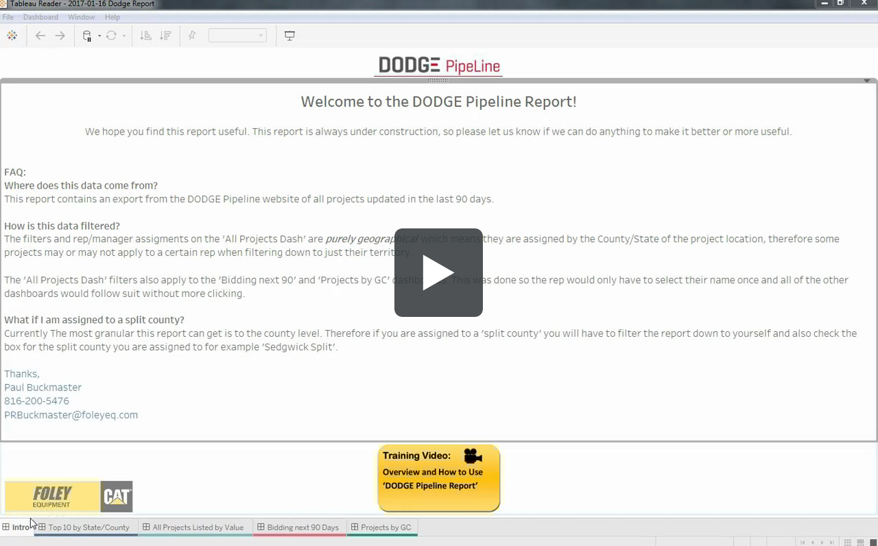 Overview and How to Use DODGE Pipeline Report | Foleyeq