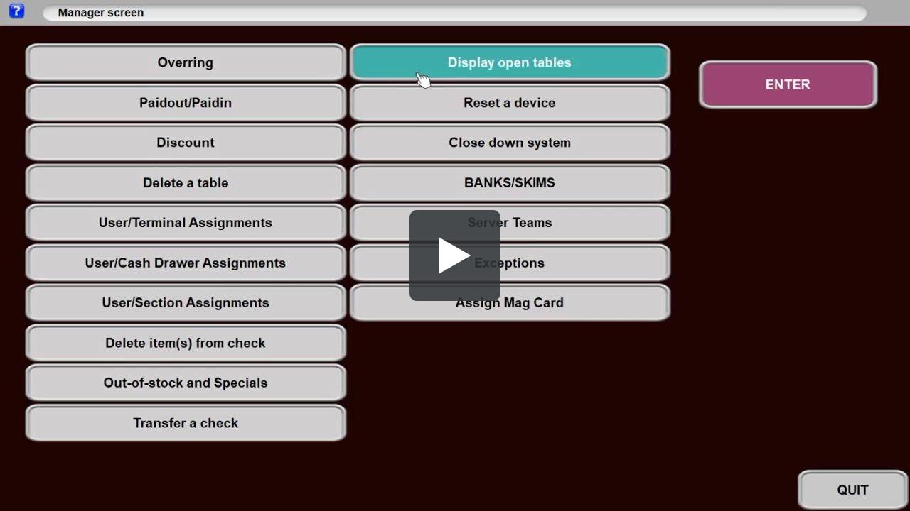 How to View Open Tables | Video Learning Library