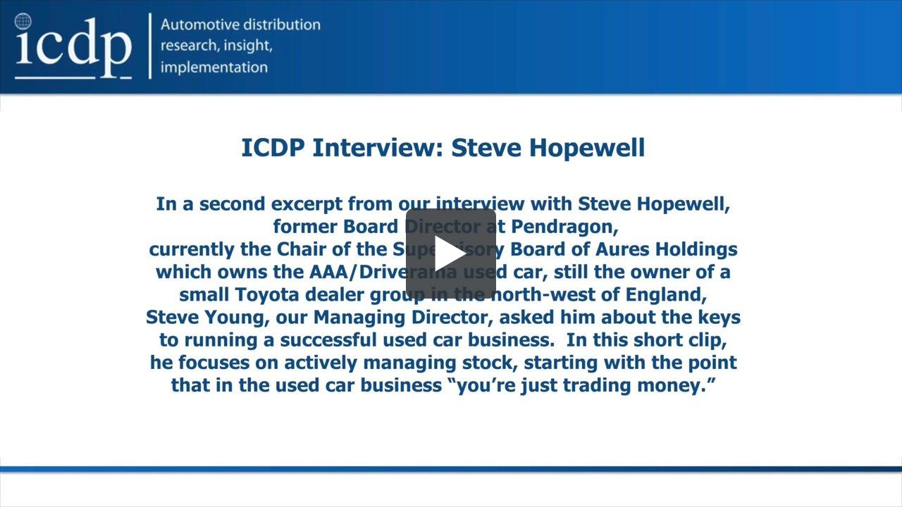 ICDP interview with Steve Hopewell: "you're just trading money" | ICDP Video Library