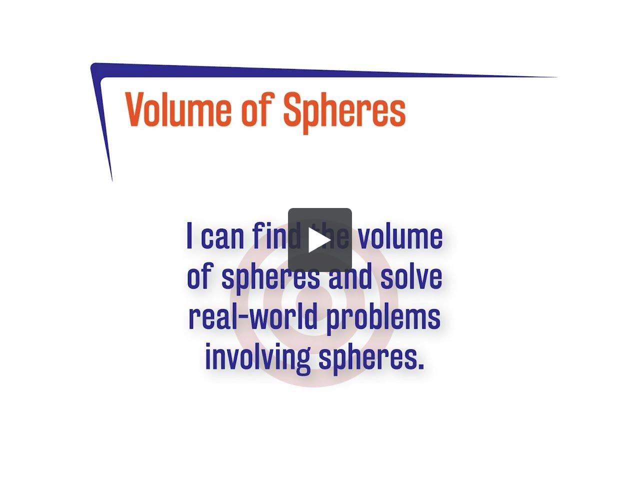 OR 3 9 3 Volume Of Spheres Edgems