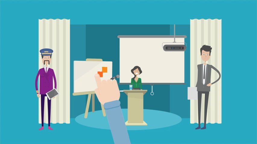 Create explainer animated video with colorful backgrounds and effects