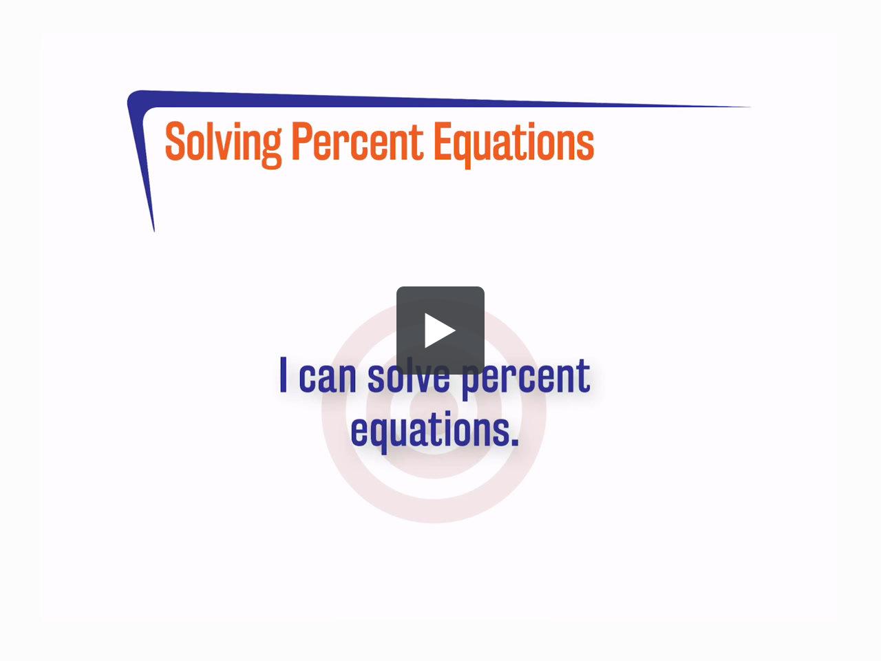 Solving Percent Equations | edgems