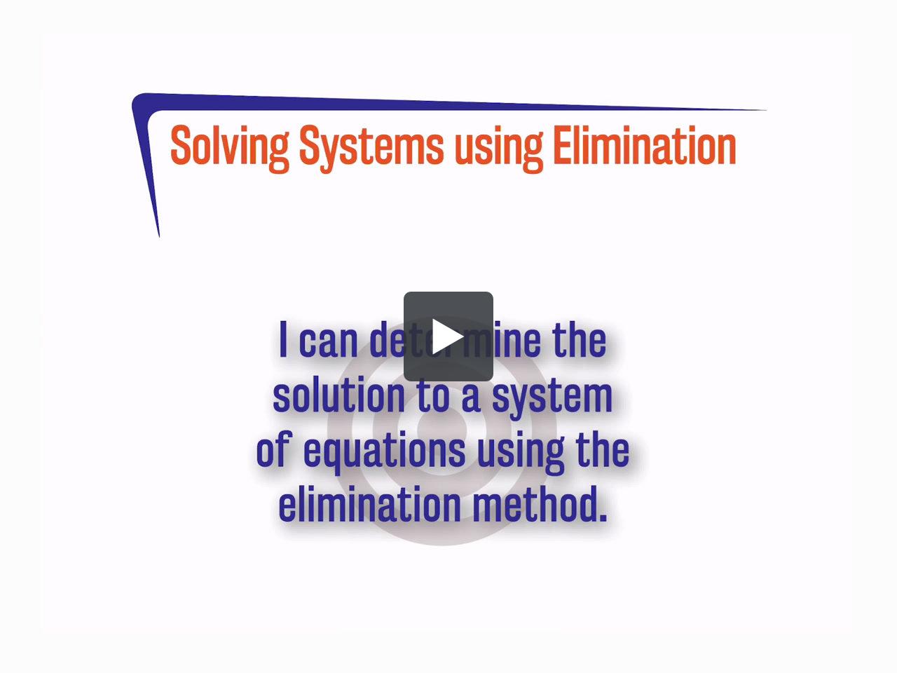 Solving Systems Using Elimination | edgems