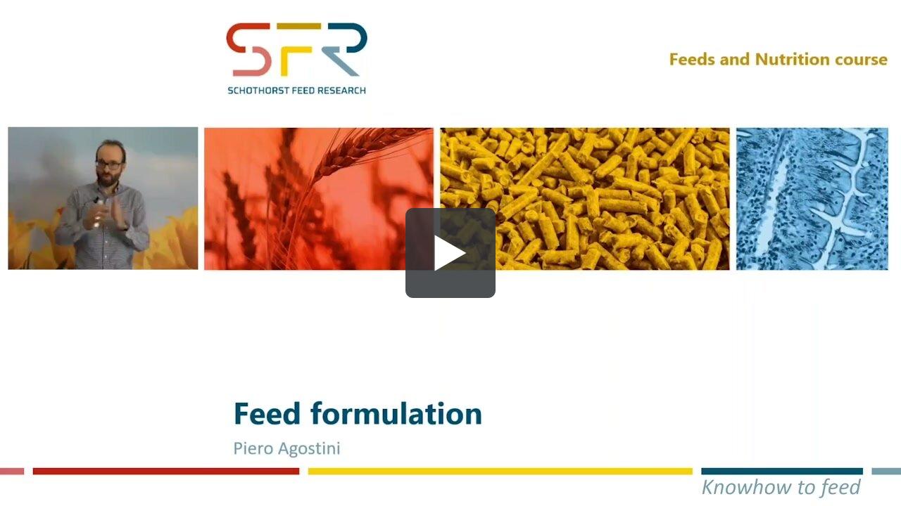 Introduction Feed Formulation | SFR