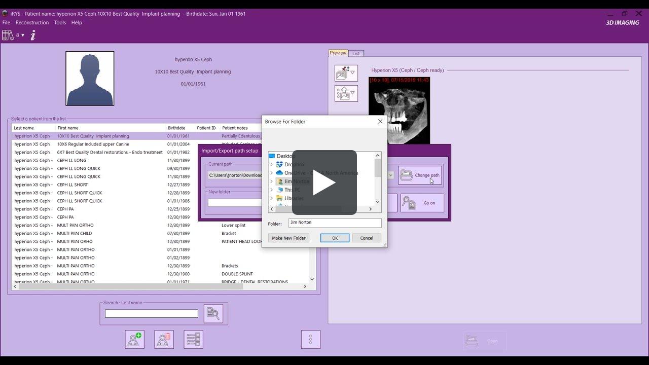 iRYS 11 - Exporting Data | Cefla Medical NA