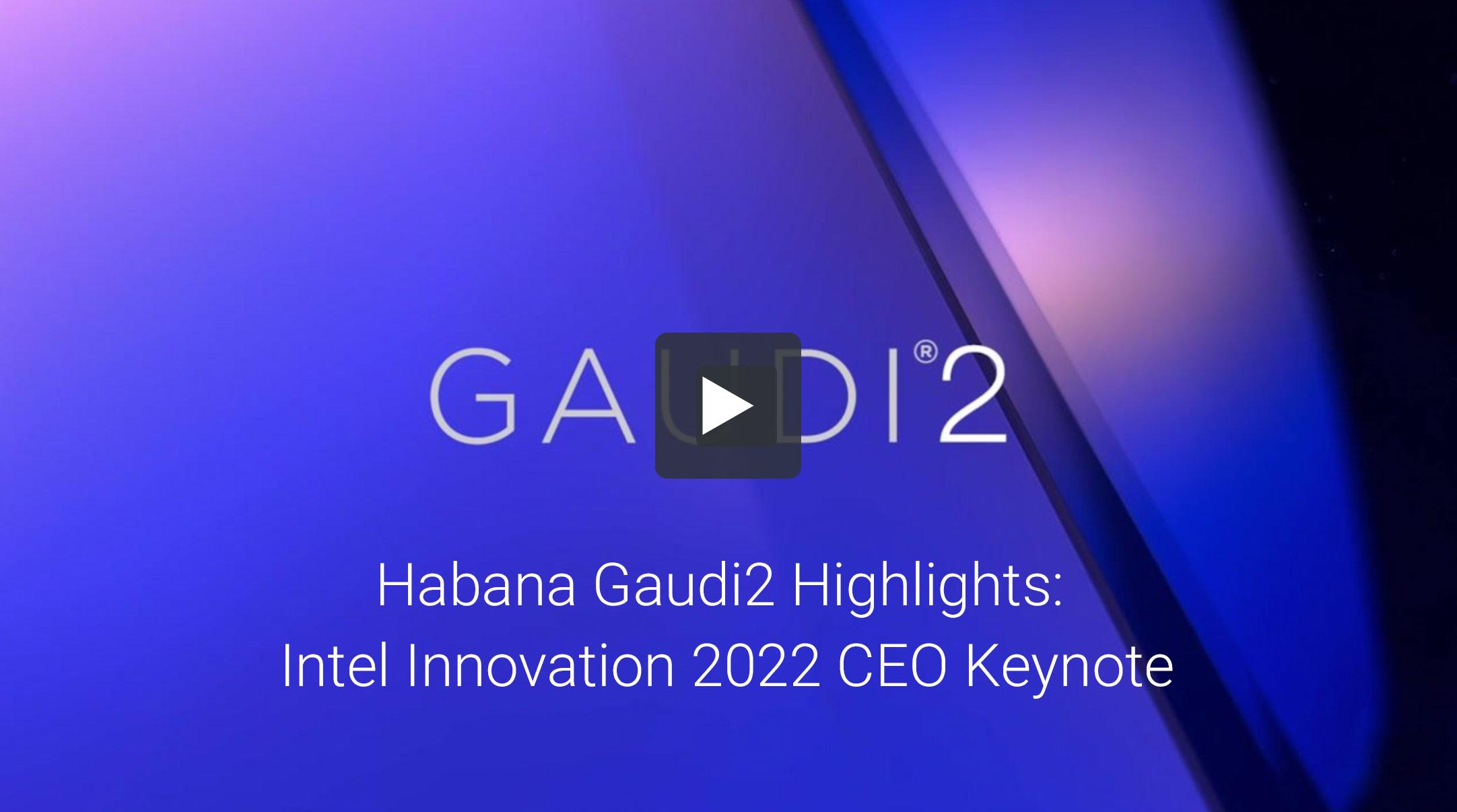 Habana Gaudi2 Highlights: Intel Innovation 2022 CEO Keynote | Habana ...