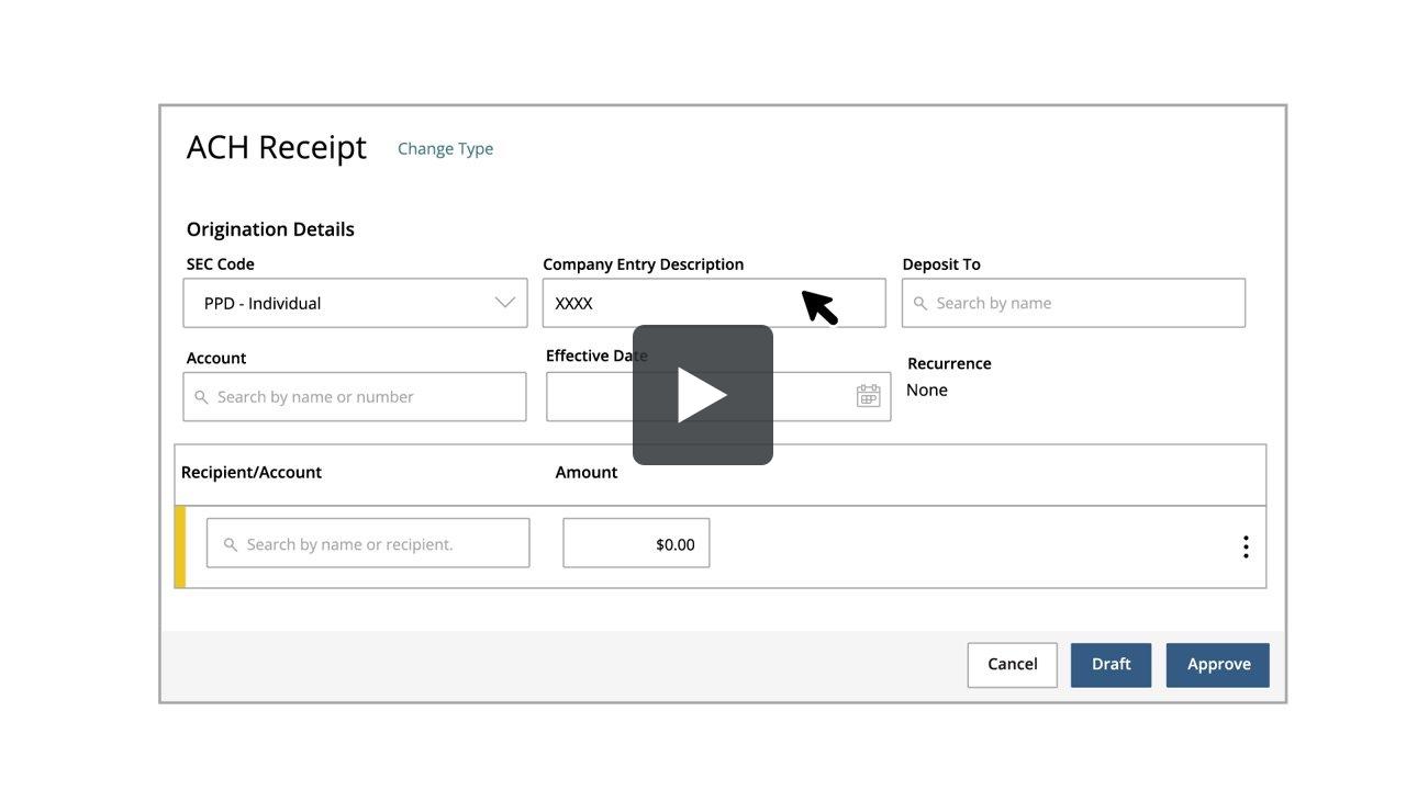 Creating an ACH Single Receipt