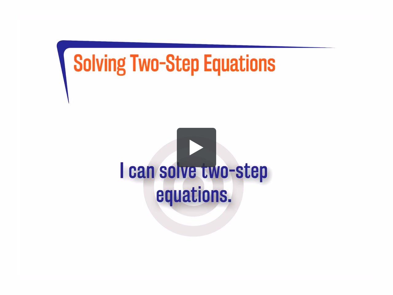 ORSP 2.7.2 Solving Two-Step Equations | edgems