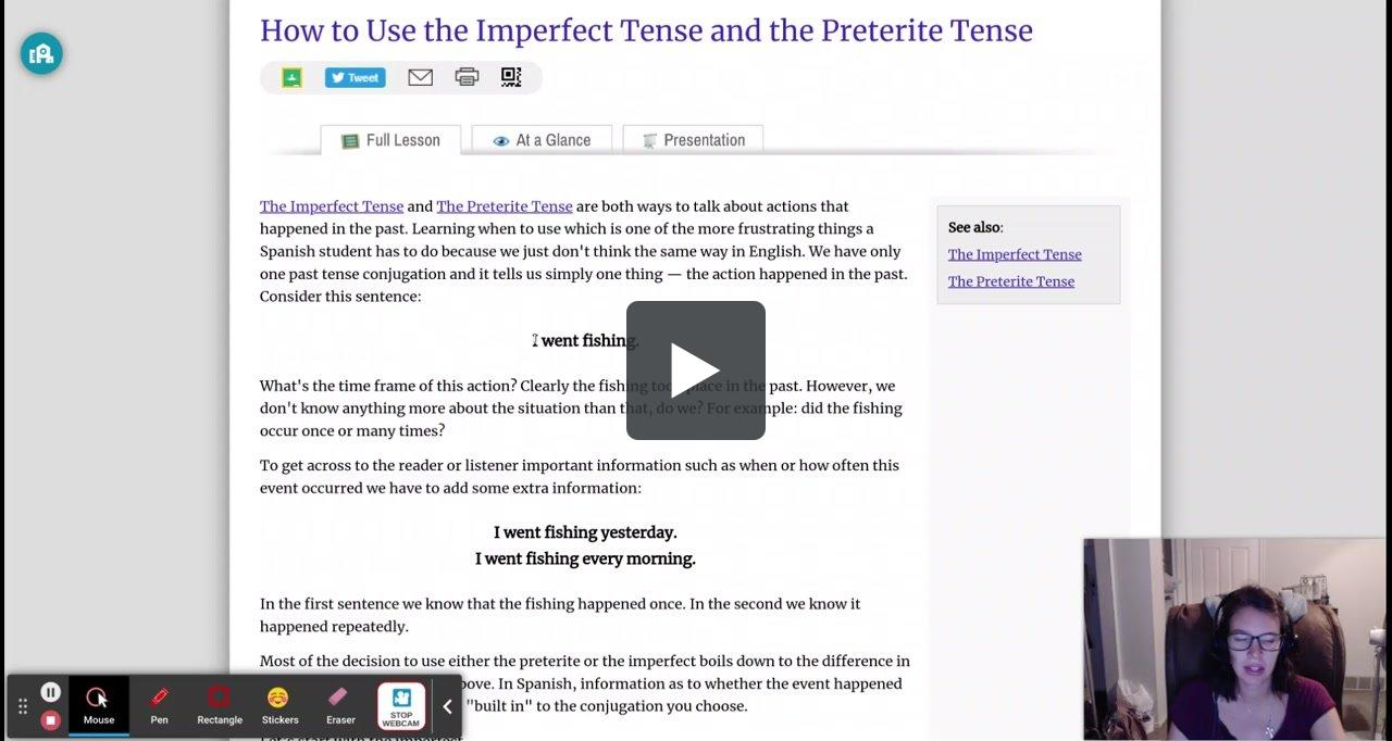 How to Use the Imperfect Tense and the Preterite Tense - Spanish411 ...