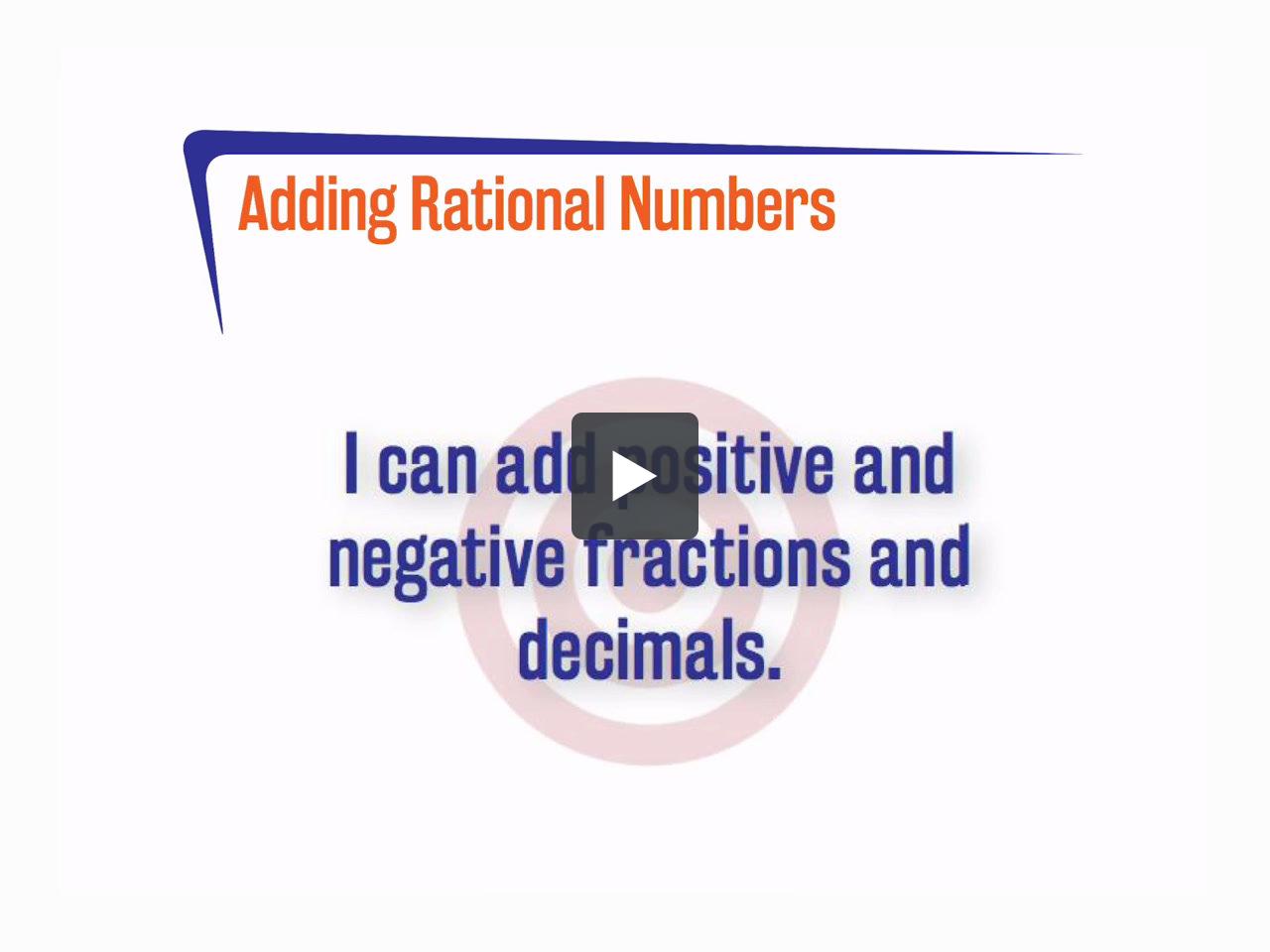 Adding Rational Numbers | edgems