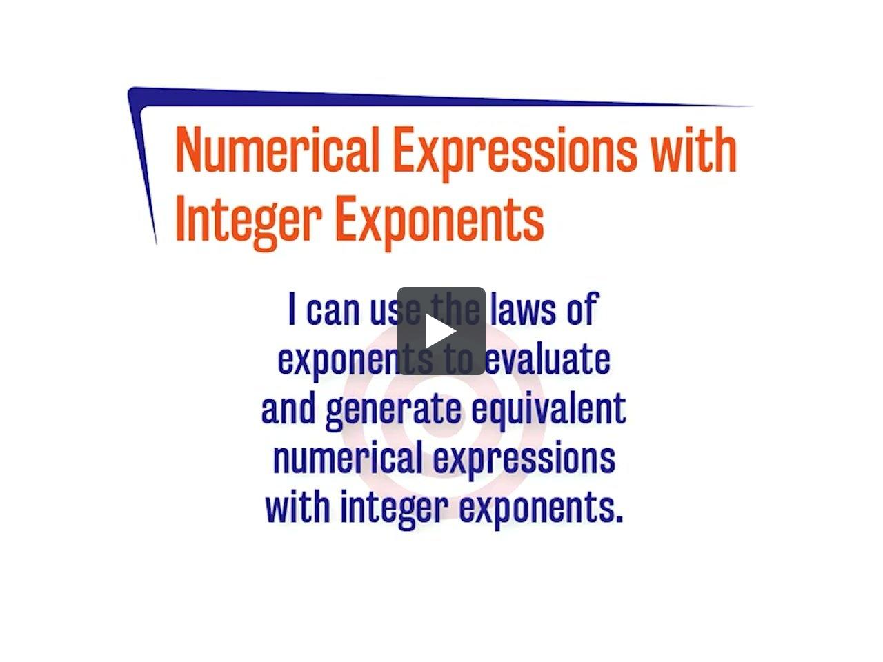 FL27 2A.11.2 Numerical Expressions with Integer Exponents | edgems