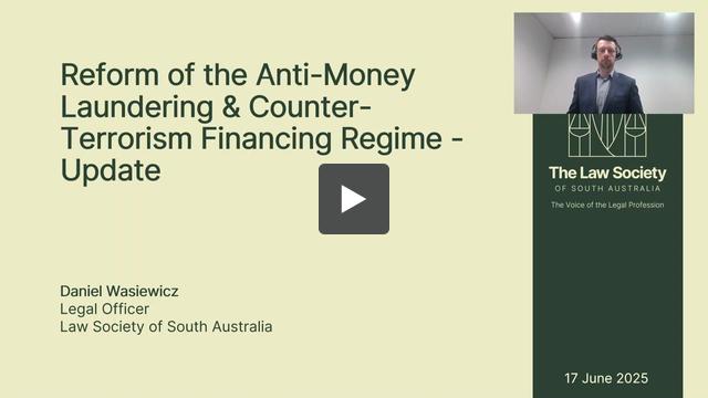Anti-Money Laundering and Counter-Terrorism Financing Reform