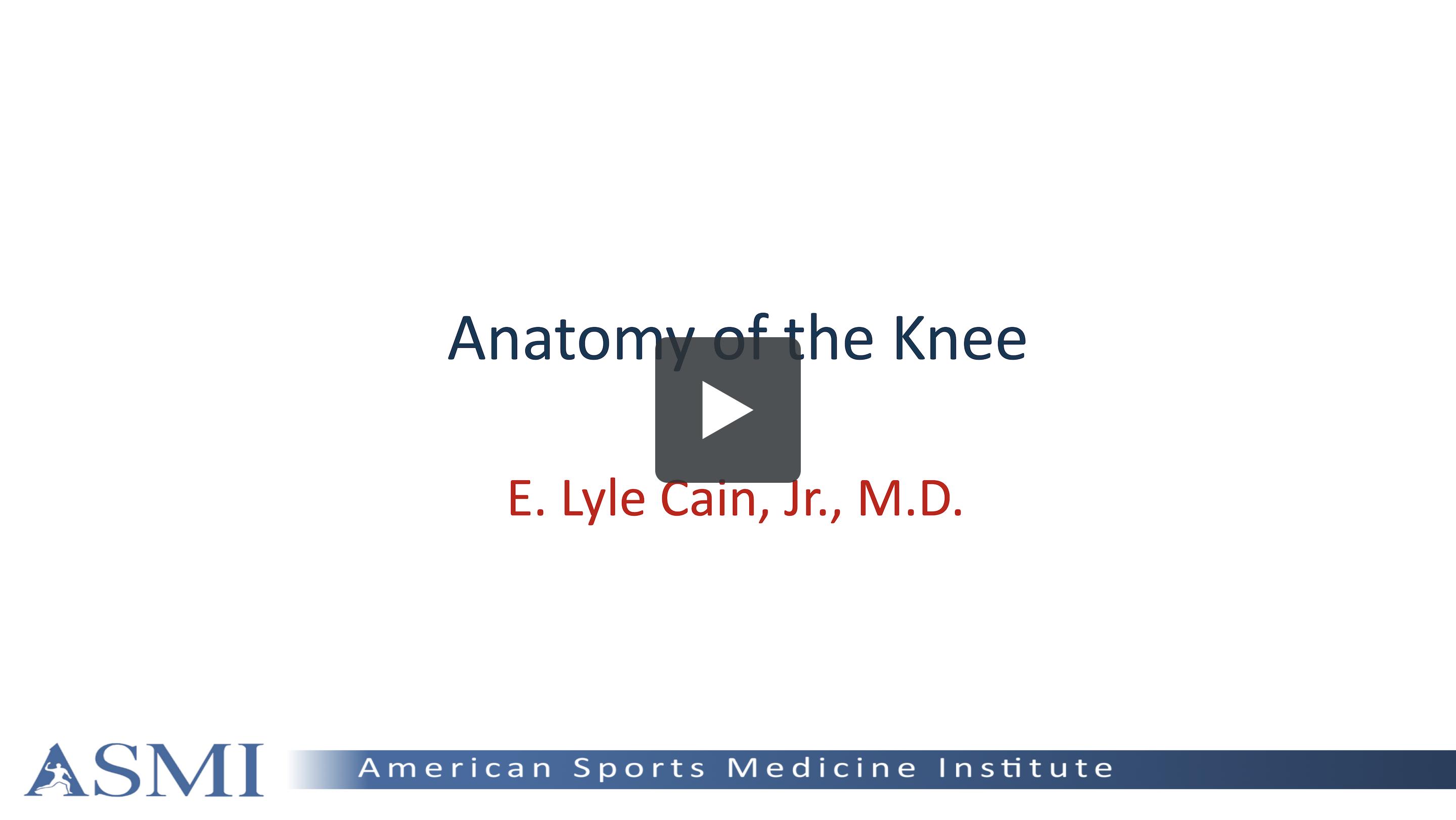 Anatomy of the Knee | American Sports Medicine Institute Video Content