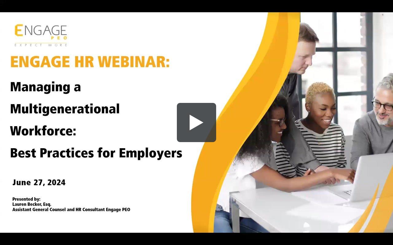 Engage HR Webinar: Managing a Multigenerational Workforce - Best ...