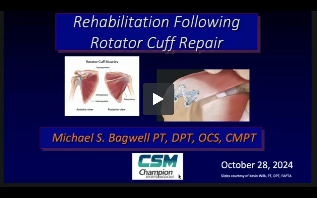 Rehab Following Rotator Cuff Repair | American Sports Medicine ...