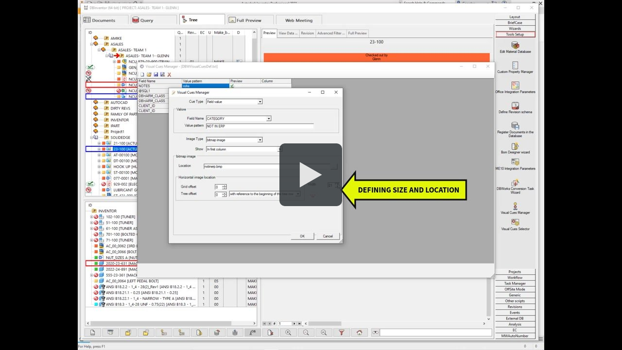 See how Visual Cues can be automatically visible within the interface ...