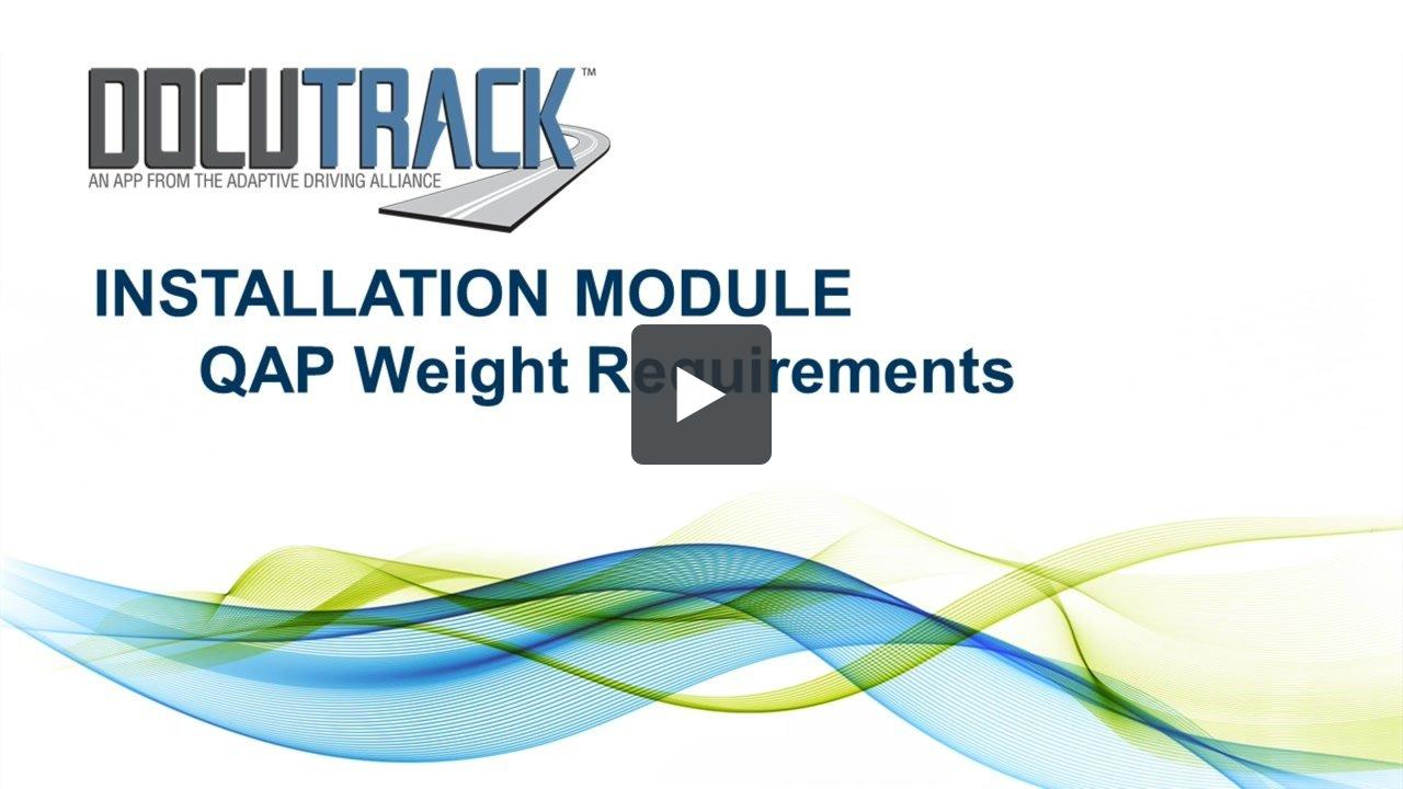QAP Weight Requirements.mp4 | ADAPTIVE DRIVING ALLIANCE
