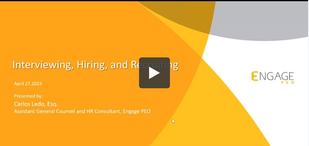 Engage HR Webinar: Interviewing and Hiring | Engagepeo