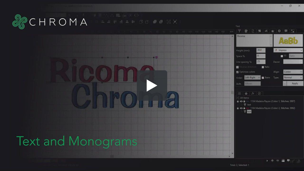 Chroma: Text and Monograms | Ricoma