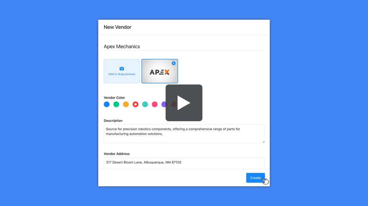 Creating Vendors | Video Library